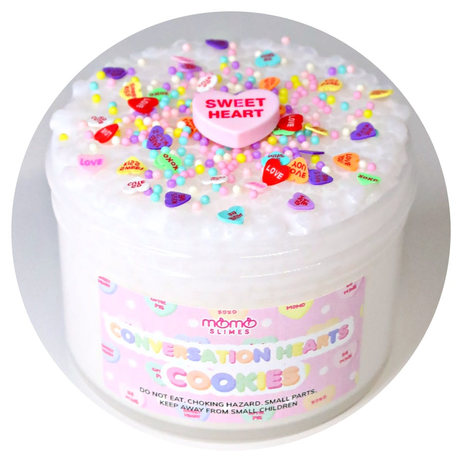 Conversation Hearts Cookies Slime – Momo Slimes
